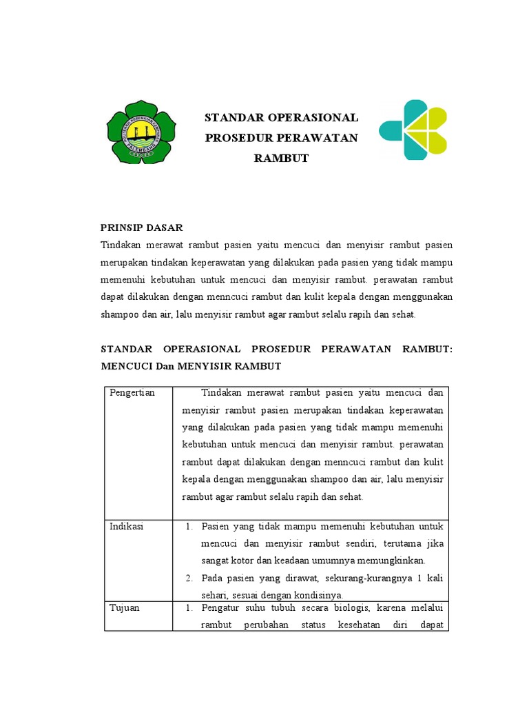 Sop Merawat Rambut, Oral Hyegine, Dan Mengganti Pakaian | PDF