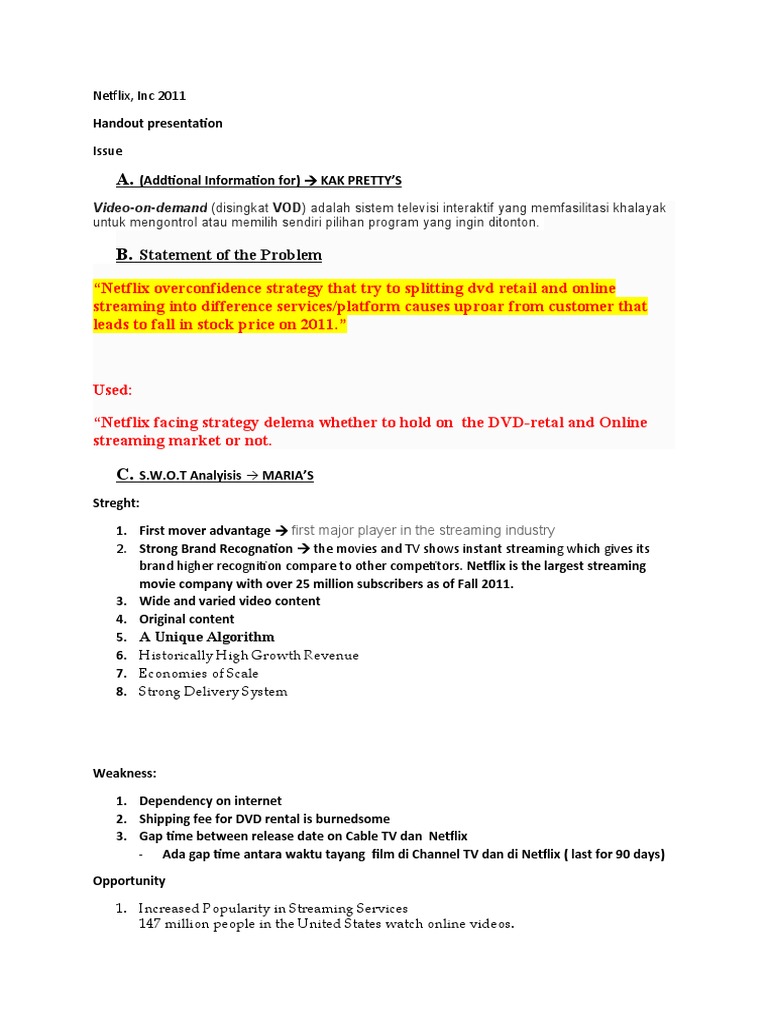 Statement of The Problem: Video-On-Demand (Disingkat VOD) Adalah Sistem ...