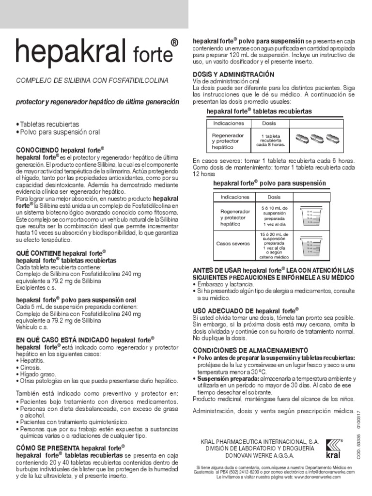 Hepakral Forte | PDF | Tableta (Farmacia) | Medicamentos con receta