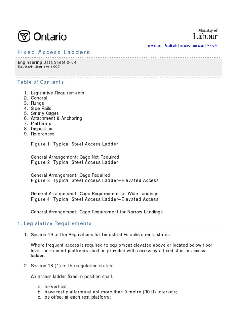 CTM Ladders Engineering Data Sheet Ontario | Download Free PDF | Ladder ...
