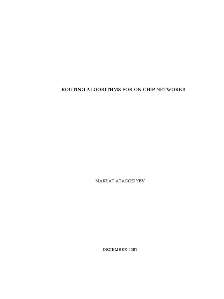 Routing Algorithms For On Chip Networks | PDF | Routing | Packet Switching