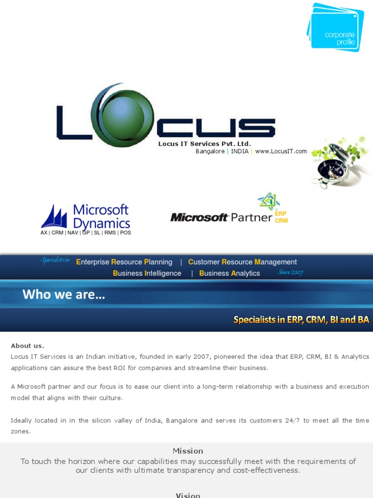 LocusIT - Corporate Profile | PDF | Enterprise Resource Planning ...