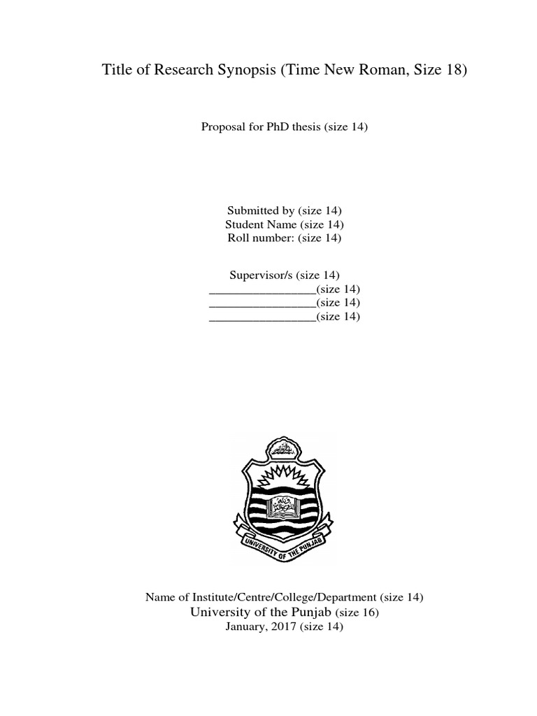 PhD Thesis Proposal Format | PDF