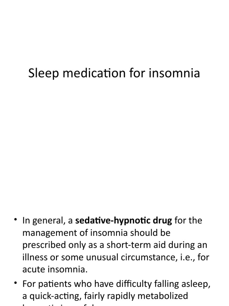 Sleep Medication For Insomnia | PDF | Benzodiazepine | Insomnia