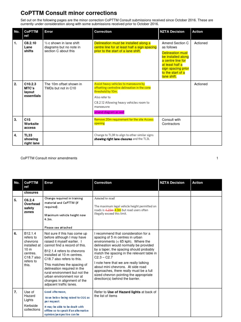 CoPTTM Consult Minor 1 Oct 2016 Onwards Online | PDF | Trail | Traffic