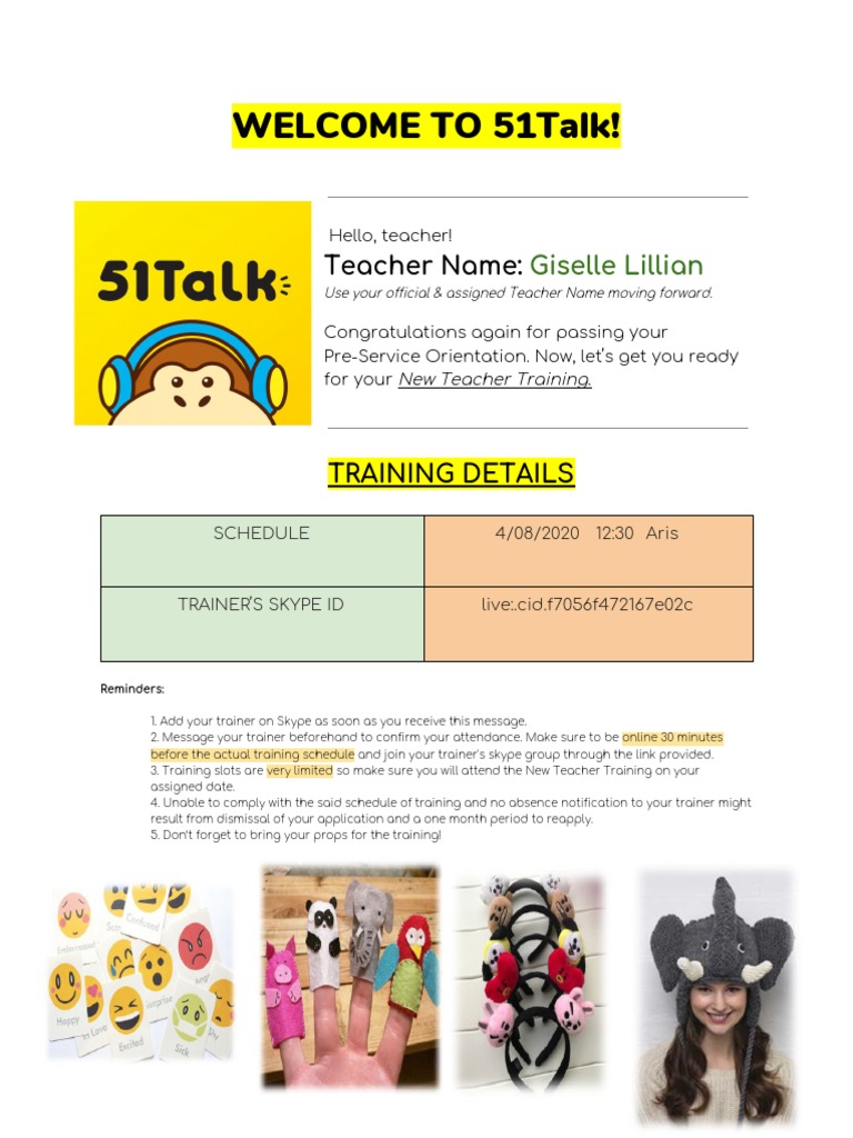 WELCOME TO 51talk!: Teacher Name | PDF | Communication | Computing