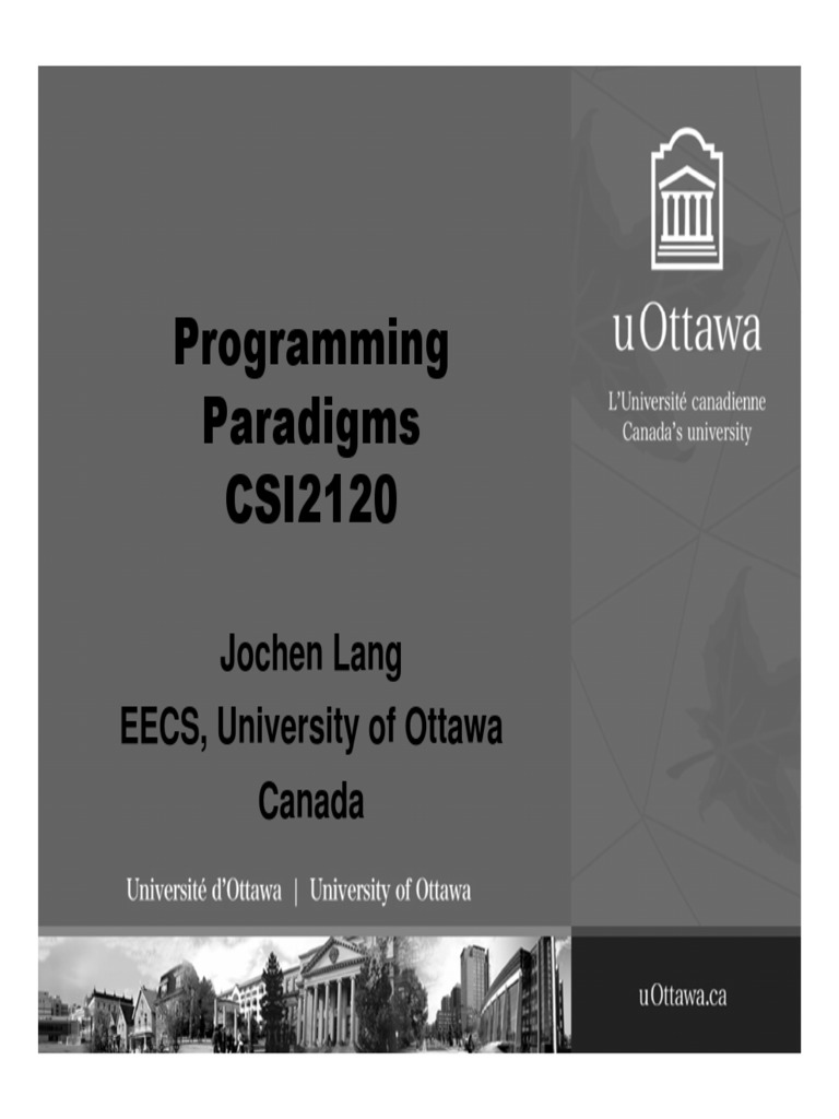 Programming Paradigms CSI2120: Jochen Lang EECS, University of Ottawa Canada | Download Free PDF ...