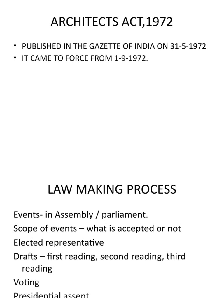 Architects Act, 1972 S8 | PDF | Architect | Vice President Of The ...