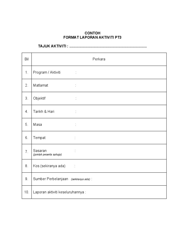 Contoh Format Laporan Bergambar | PDF