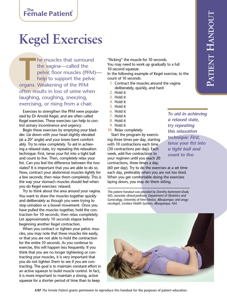 Kegel Exercises Stress Urinary Incontinence | PDF | Urinary ...