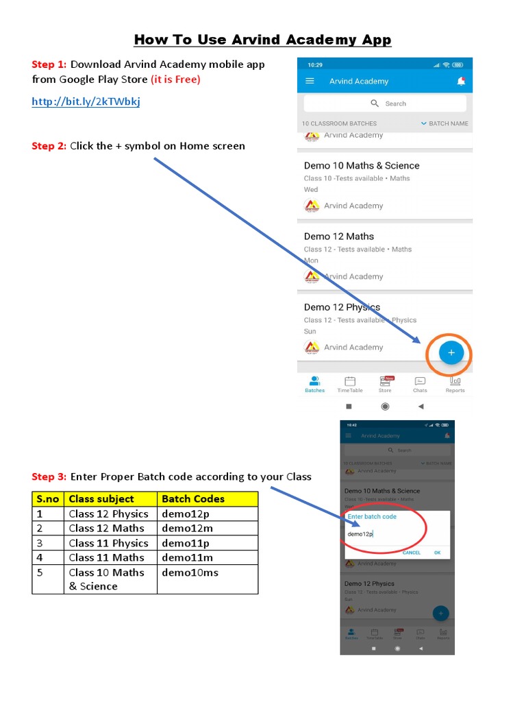 How To Use Arvind Academy App | PDF