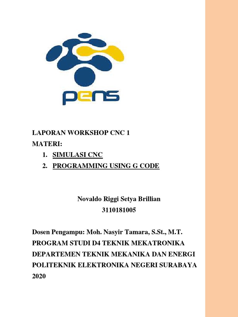Novaldo Riggi Setya Brillian - W - LAPORAN - GCODE | PDF