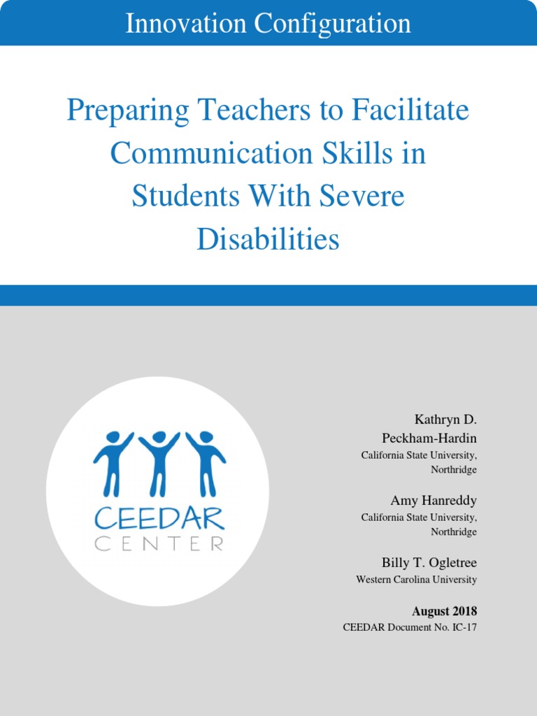 Preparing Teachers To Facilitate Communication Skills in Students With ...