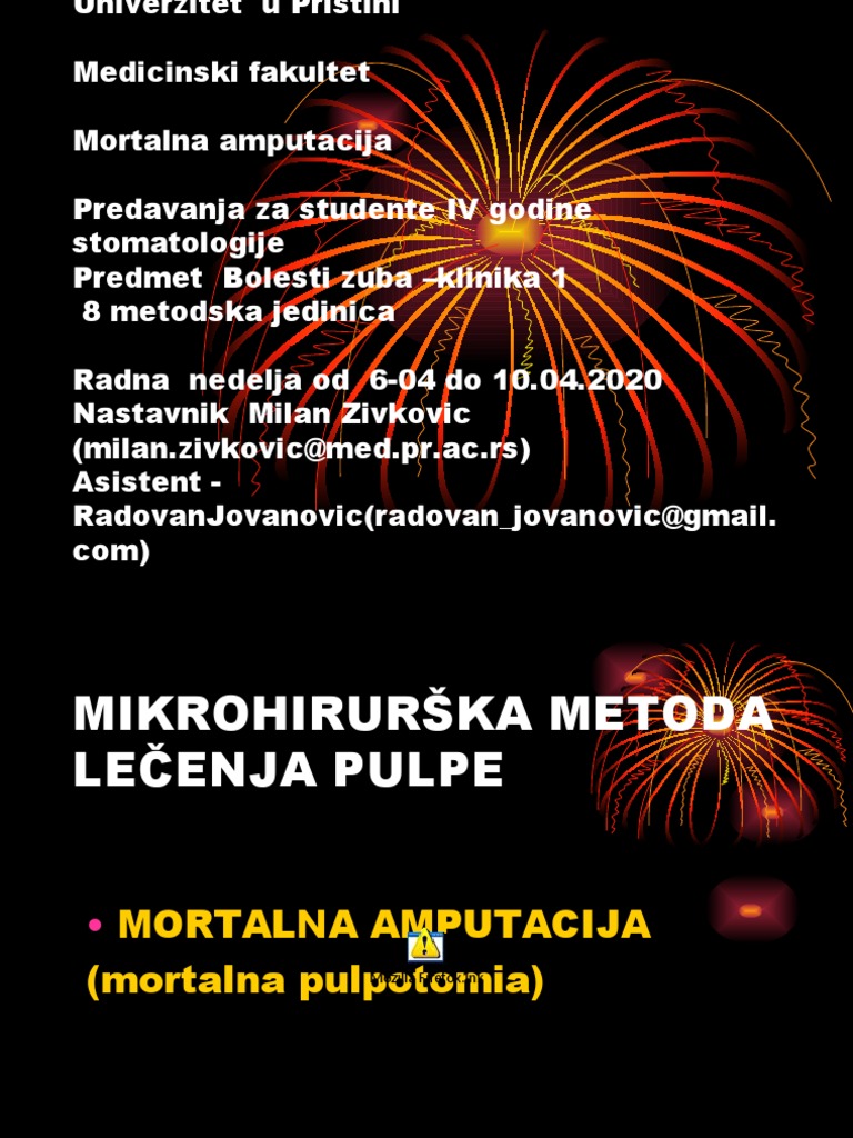 Bolesti Zuba Klinika I Mortalna Amputacija | PDF