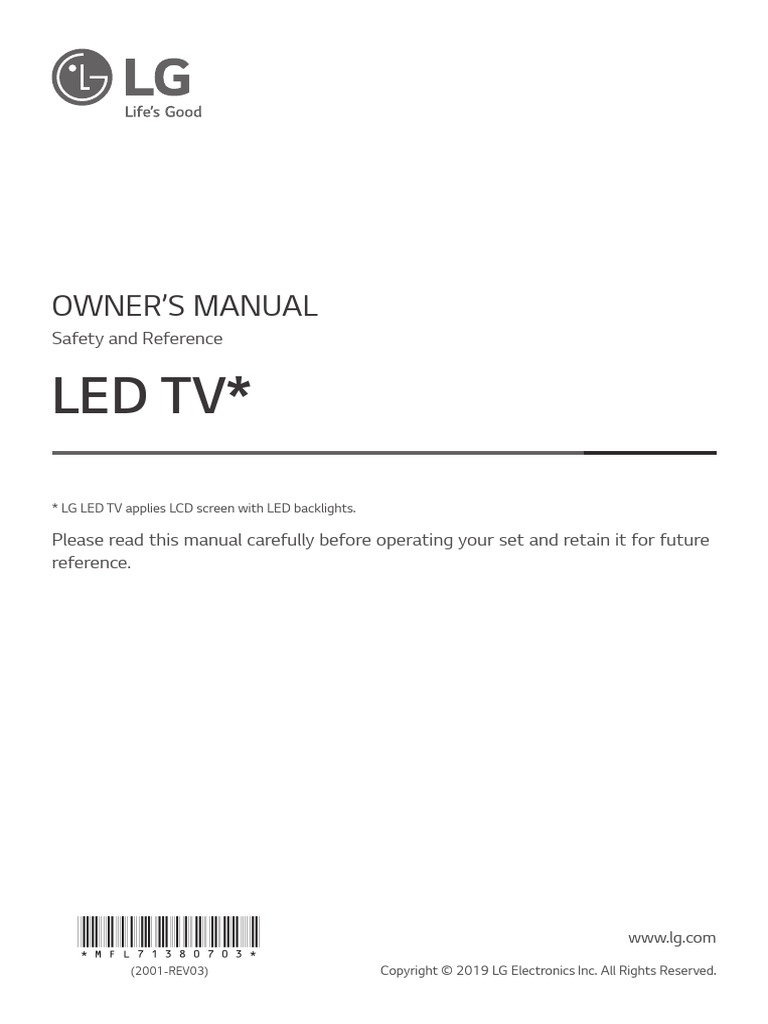 Manual LG 32lm6300pla | PDF | Television | Menu (Computing)
