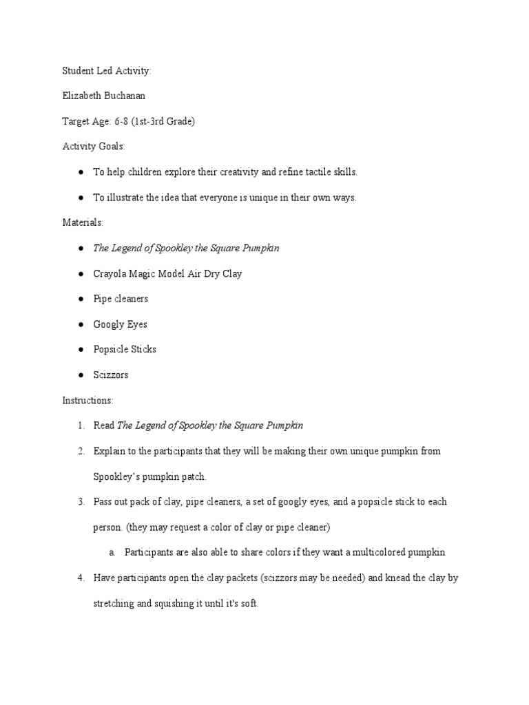 Student Led Activity | PDF