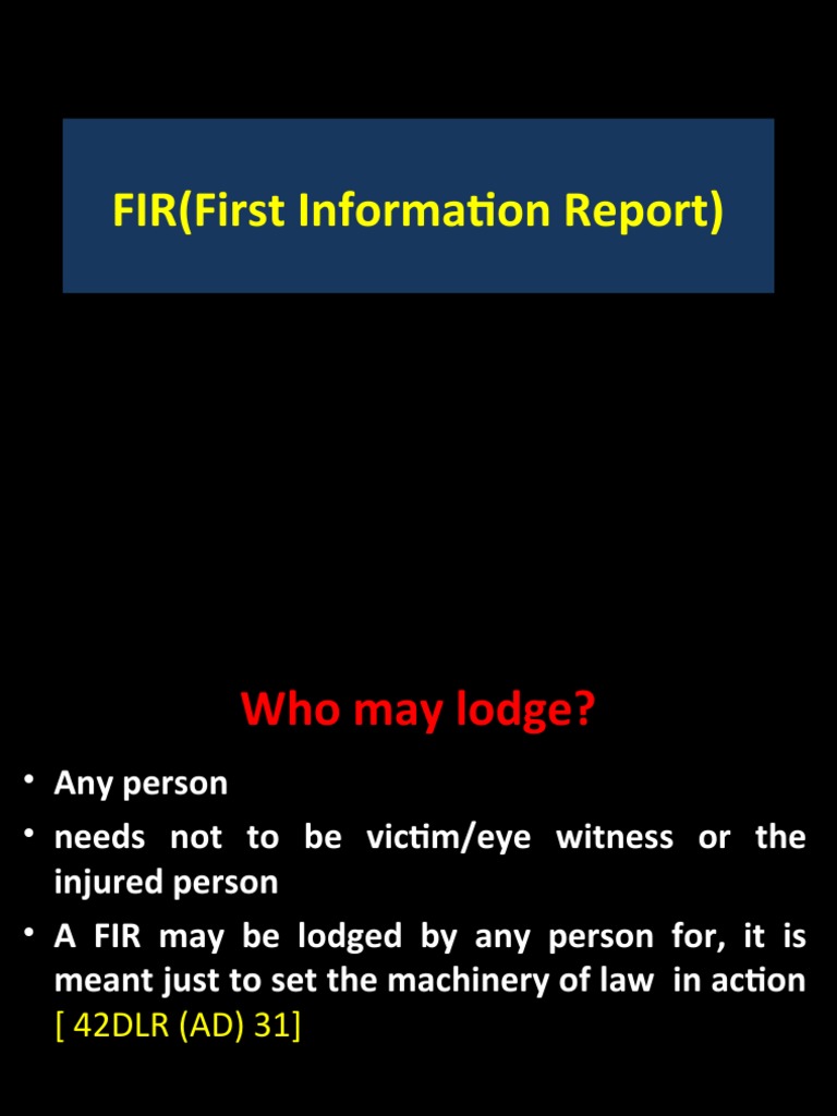 FIR (First Information Report) | PDF | Misconduct | Crime & Violence