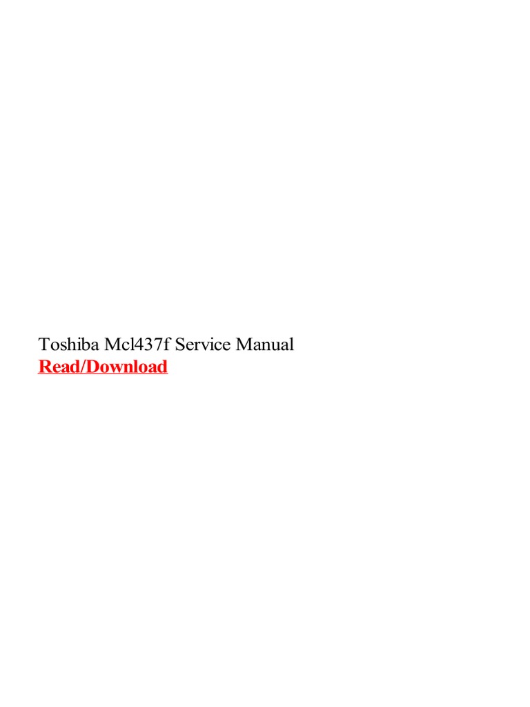 Toshiba Mcl437f Service Manual: Read/Download | PDF | Home & Garden ...