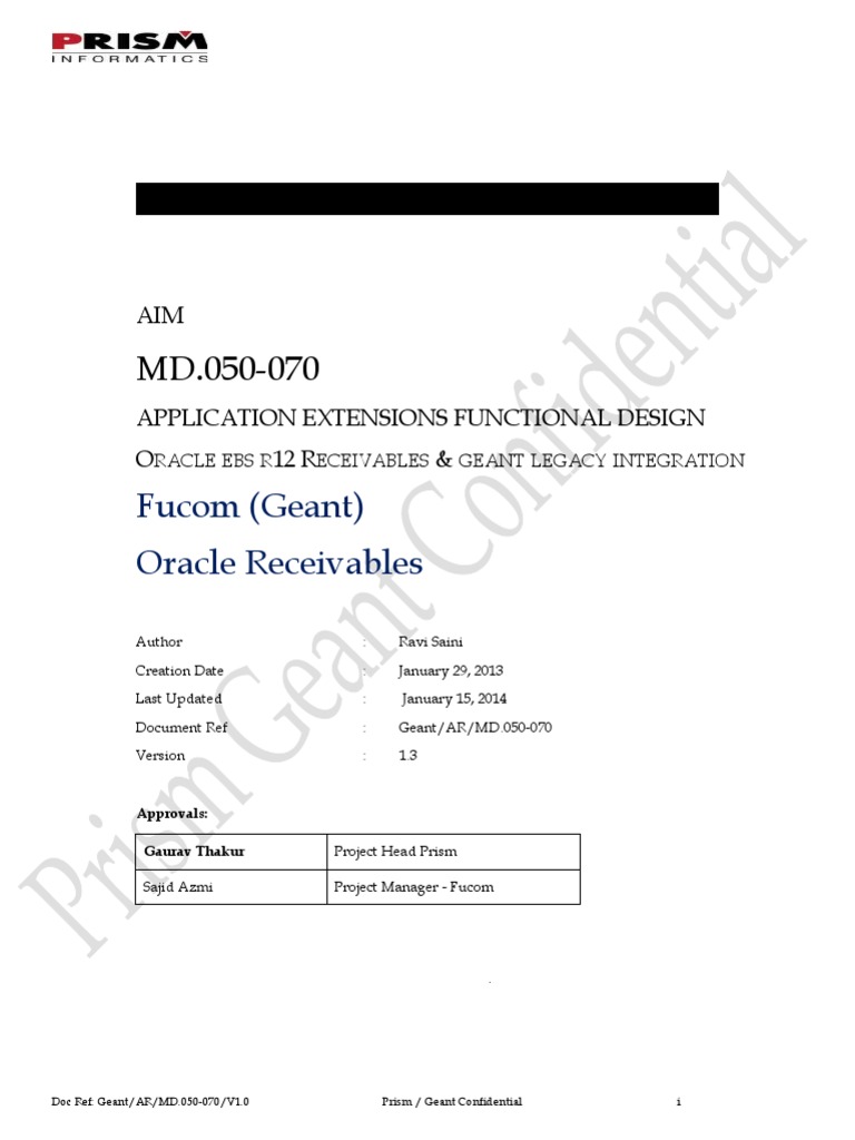 Oracle EBS R12 Receivables & Geant Legacy IBM POS Integration | PDF | Point Of Sale | Renting