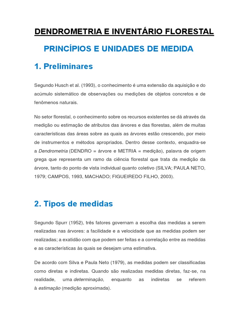 DENDROMETRIA | PDF | Árvores | Algarismos significativos