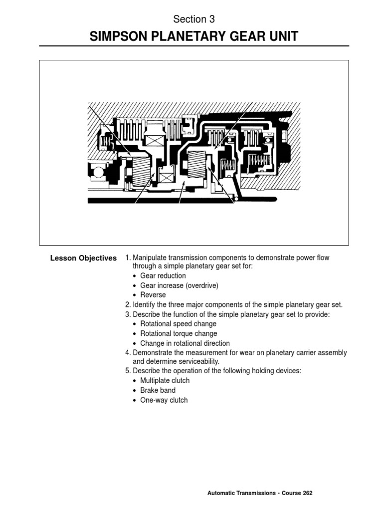 Simpson Planetary Gear Unit: Section 3 | PDF | Gear | Clutch