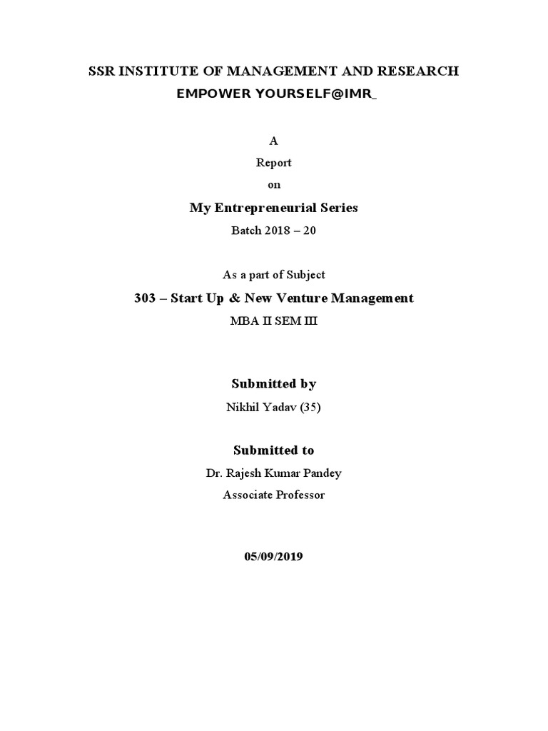 SNVM | PDF | Entrepreneurship | Business