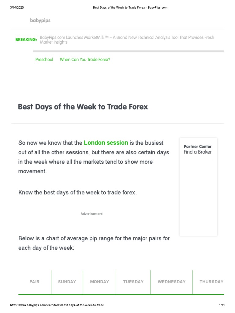 Best Days of The Week To Trade Forex | PDF | Foreign Exchange Market ...