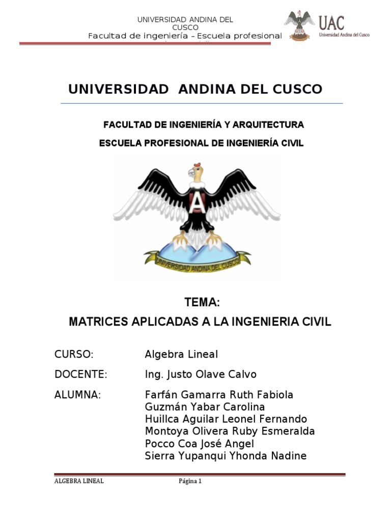 Algebra Lineal - Matrices | PDF | Matriz (Matemáticas) | Álgebra