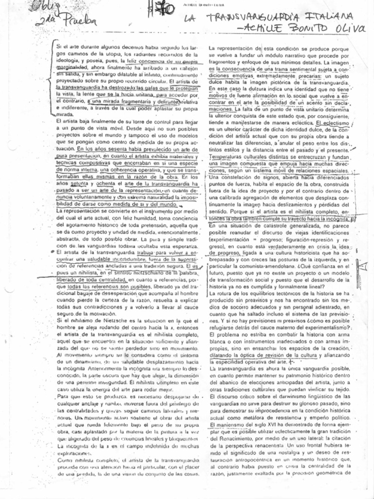 tRANSVANGUARDIA ITALIANA - aCHILLE bONITO oLIVA | PDF