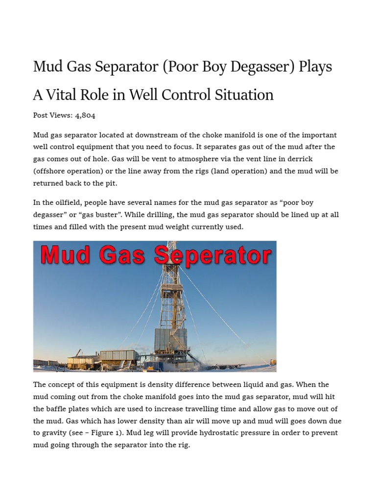 Importance of Poor Boy Degasser in Drilling | PDF | Gases | Natural Gas