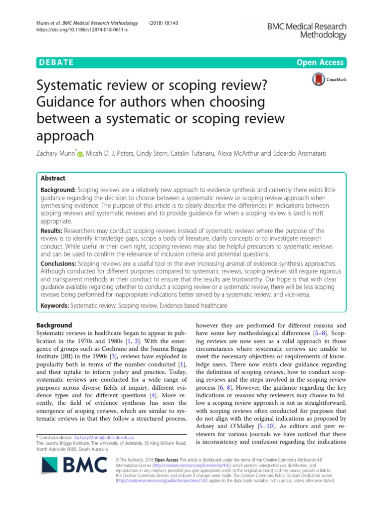 Systematic Review or Scoping Review Guidance For A PDF | PDF ...