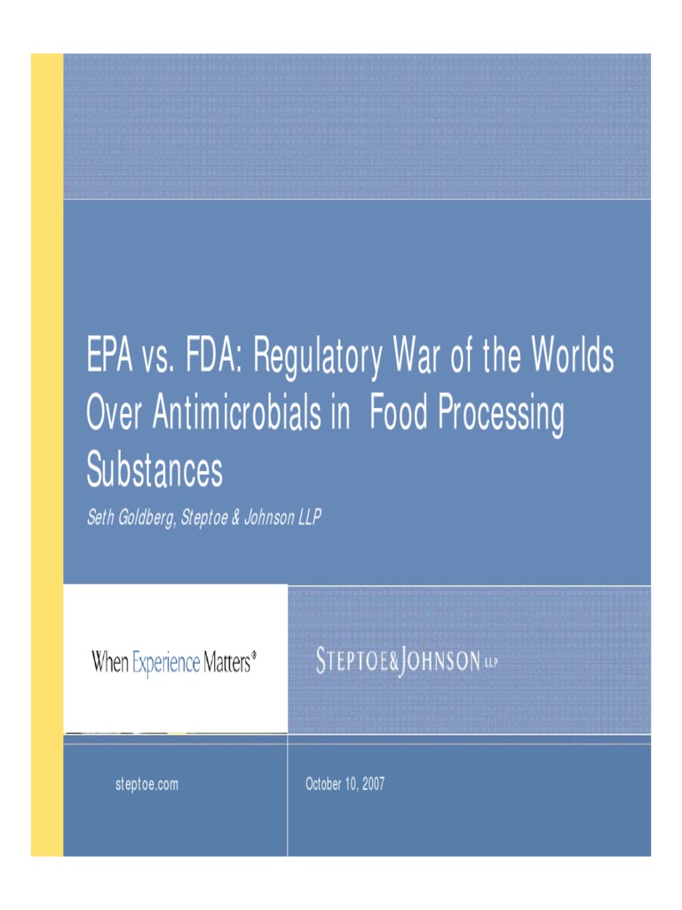 EPA Vs FDA | PDF | Federal Food | Antimicrobial