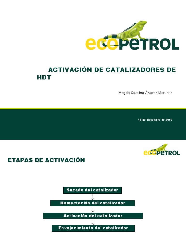 Activación Catalizadores - HDT | PDF | Catálisis | Procesos industriales