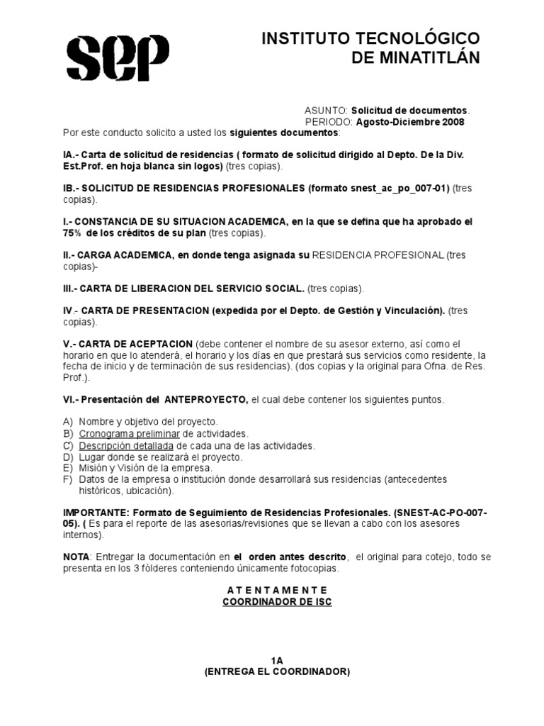 Requisitos Resid Profesional 2008 | PDF | Naturaleza