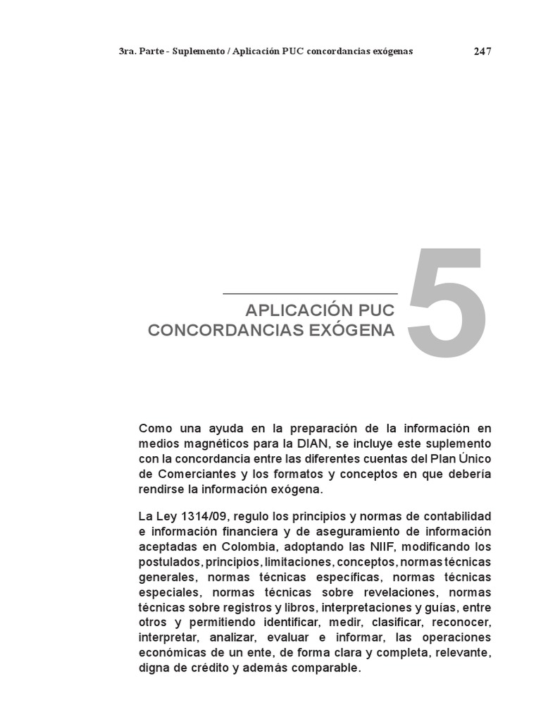 Concepto y Formato PUC | PDF | normas internacionales de INFORMACION ...