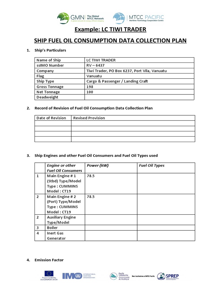 Fuel Oil Consumption Data Collection Plan Sample | PDF | Fuel Oil | Fuels