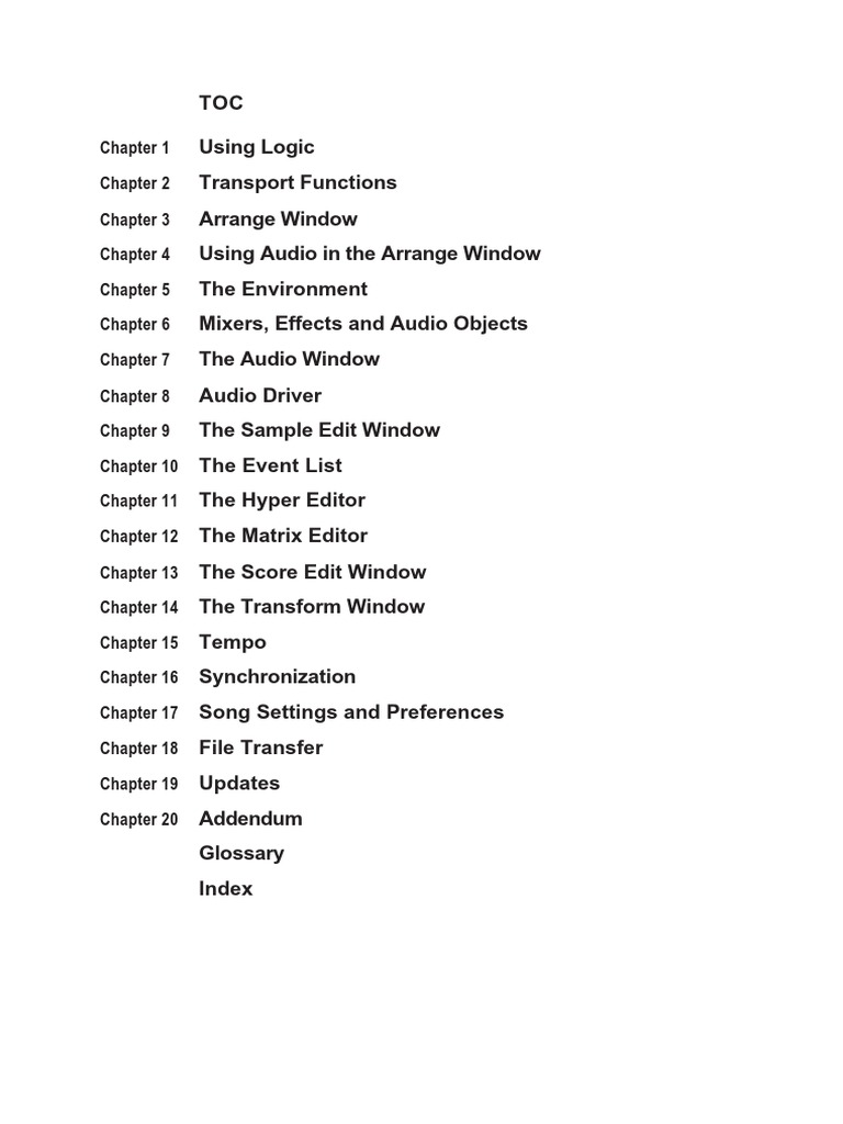 Emagic Logic Manual Mac PDF | PDF | Menu (Computing) | Human–Computer ...