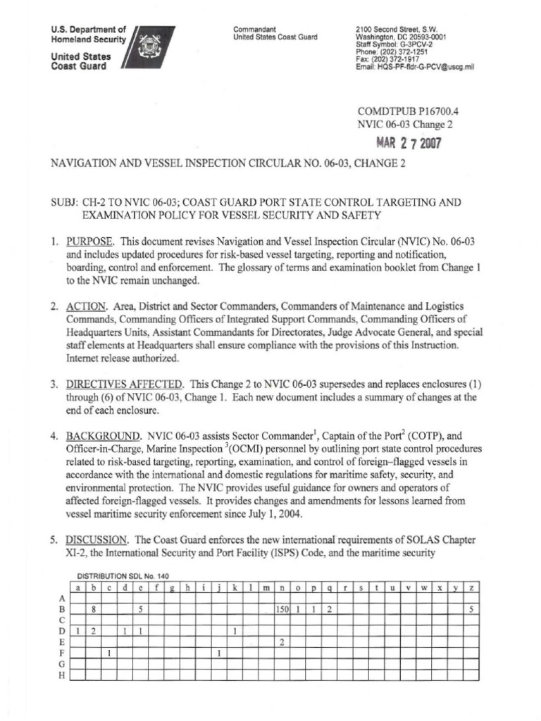 Coast Guard Vessel Security Policy Update | PDF | Regulatory Compliance ...
