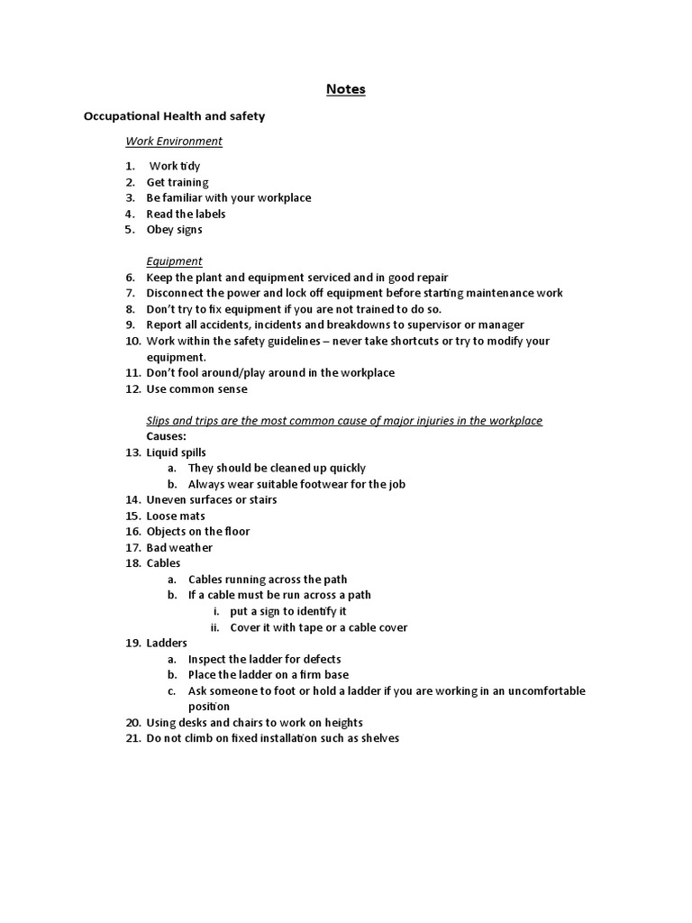 Health and Safety Notes | PDF | Personal Protective Equipment | Fires