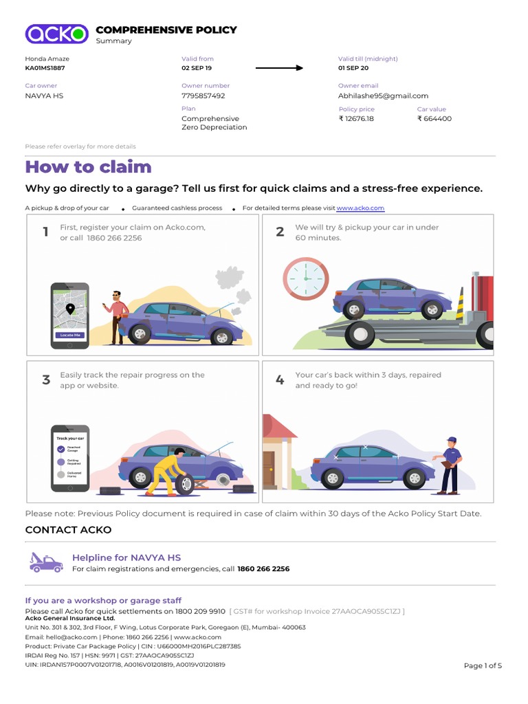 How To Claim How To Claim: Comprehensive Policy Comprehensive Policy ...