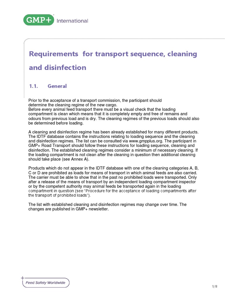 IDTF (International Database Transport For FEED) | PDF | Disinfectant ...