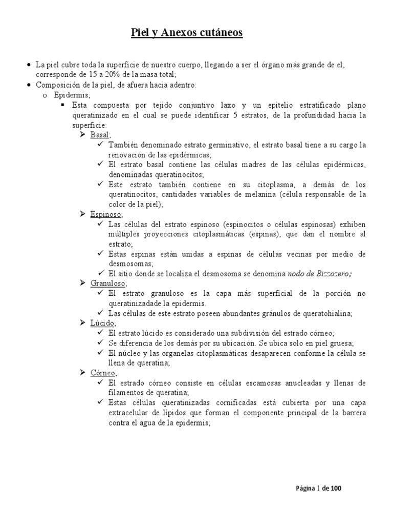 Resumen Histologia Ross | PDF | Piel | Epidermis