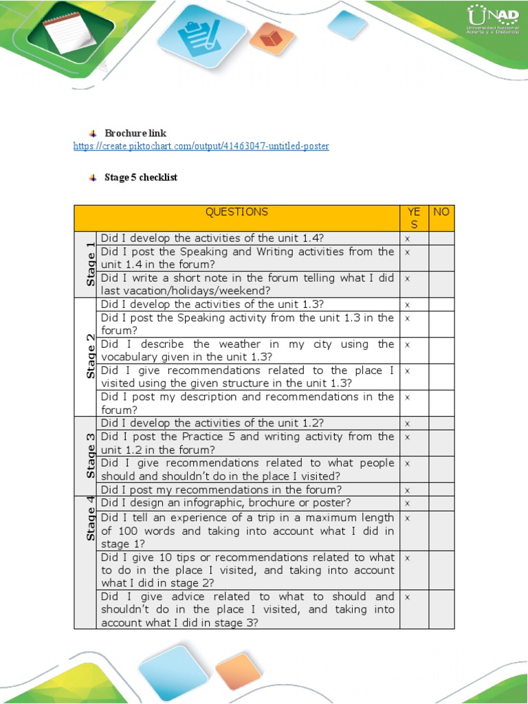 Brochure Link: Stage 5 Checklist | PDF