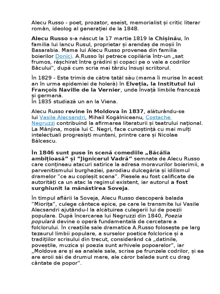 Alecu Russo | PDF