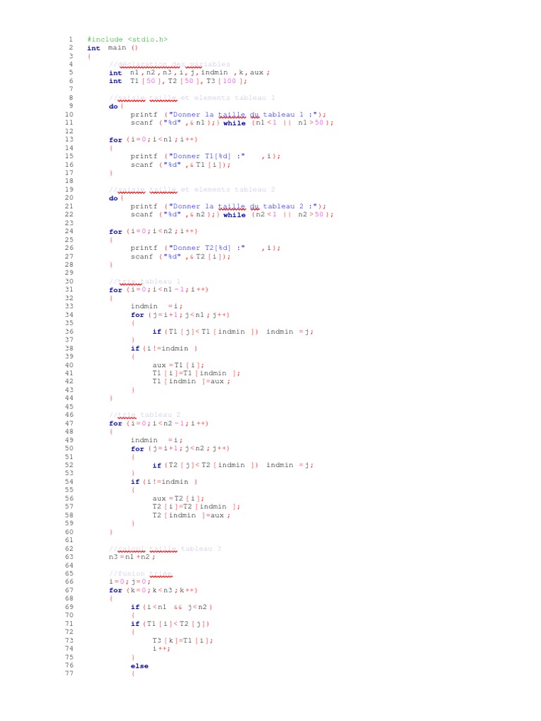 déclaration Des Variables: #Include | PDF | Computer Programming ...