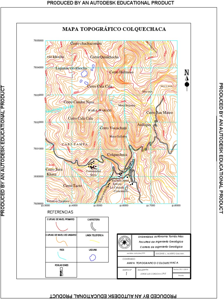 Mapa Topografico Colquechaca PDF | PDF
