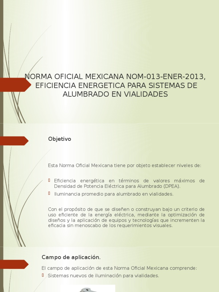 Norma Oficial Mexicana Nom-013-Ener-2013 | PDF | Encendiendo | Uso ...