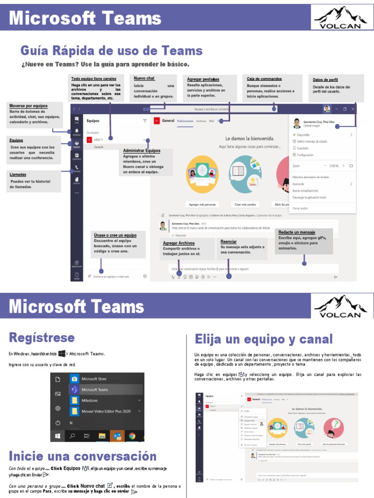 Guia Rápida de Uso Microsoft Teams PDF | Descargar gratis PDF | Chat en ...