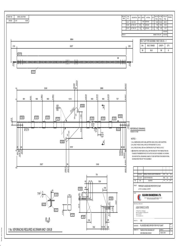 Erection details and bolt list for steel structure | PDF | Mechanical ...