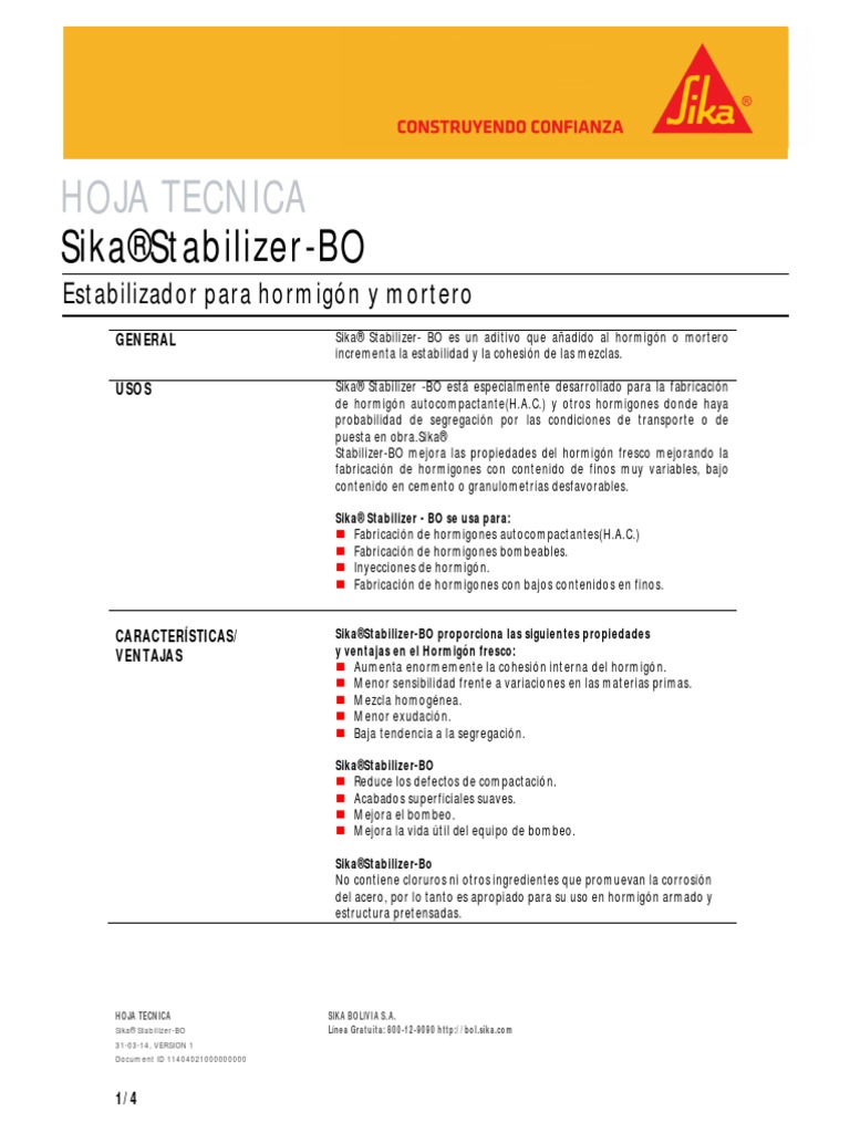 Stabilizer | PDF | Hormigón | Química